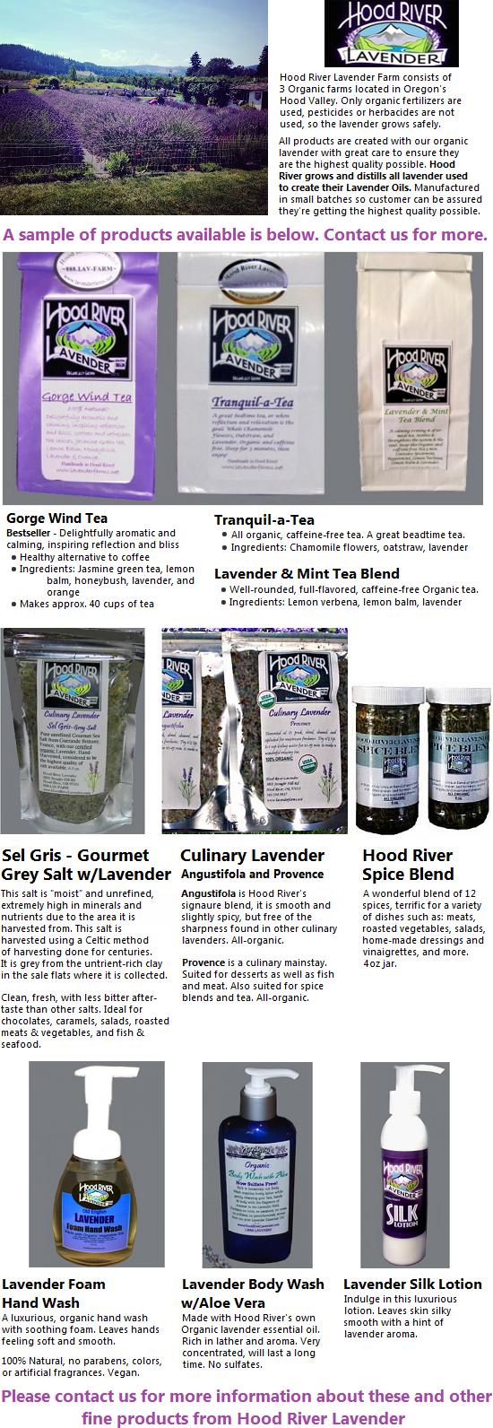 Ikas, Incorporated NATURAL PRODUCTS -- HOOD RIVER LAVENDER
